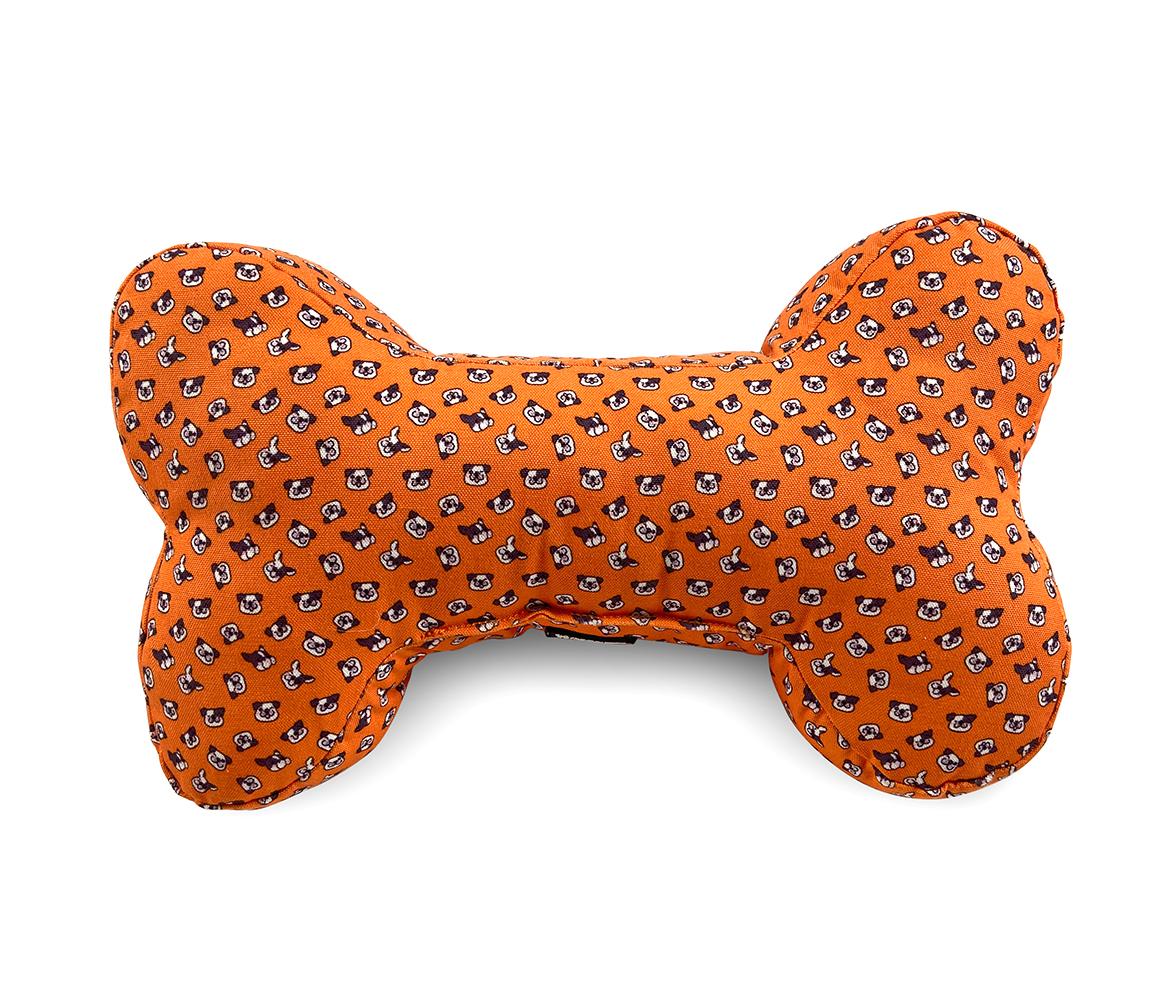 Tails Nation Orange Punch Bone Shaped Canvas Cushion for Dogs